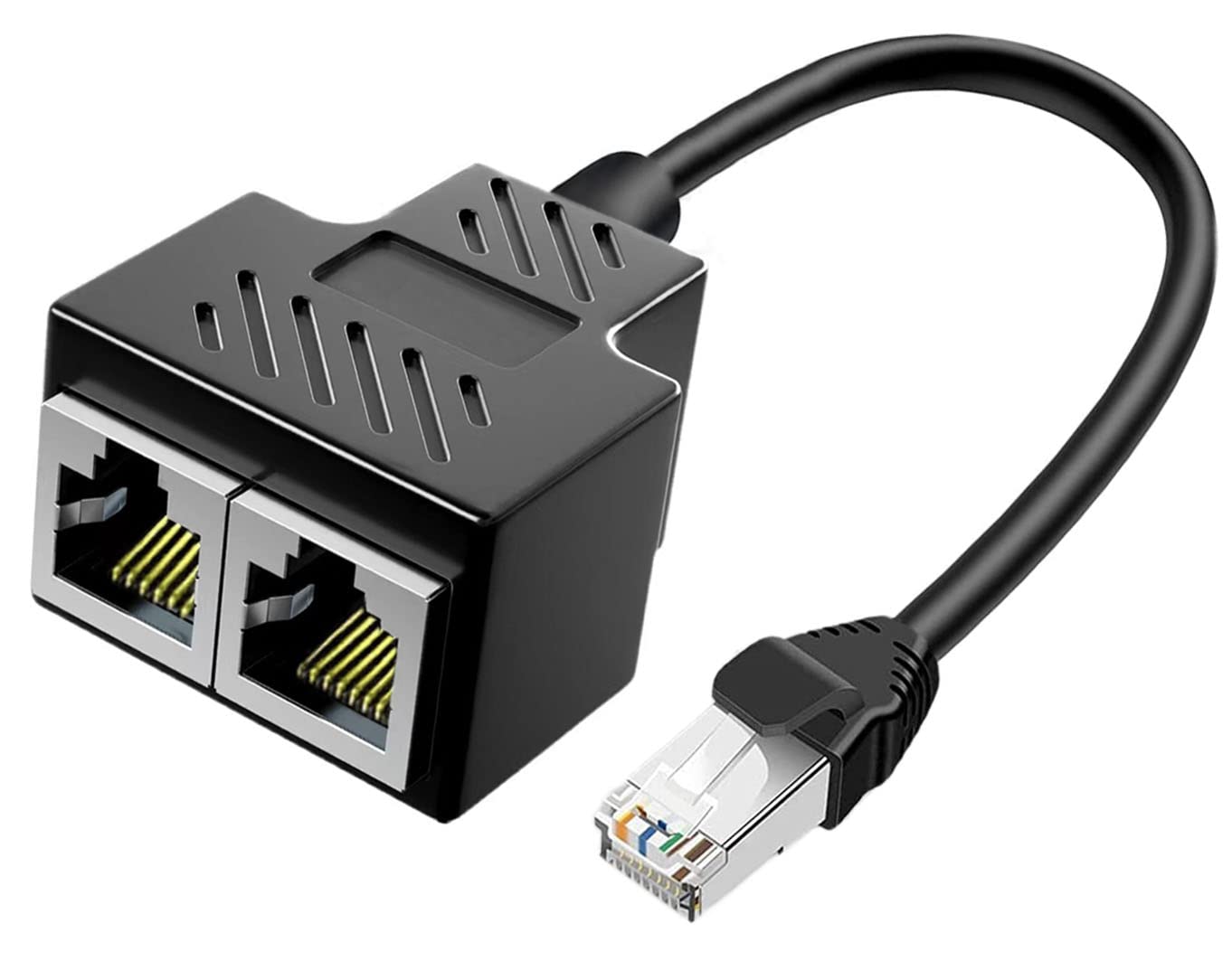 Ethernet Splitter 1 to 2 RJ45 Network Adapter, Suitable for Computer/Router/Network Box with RJ45 Interface, Compatible with Cat5/5e/6/7(Only one Output Port is Working at The Same time)