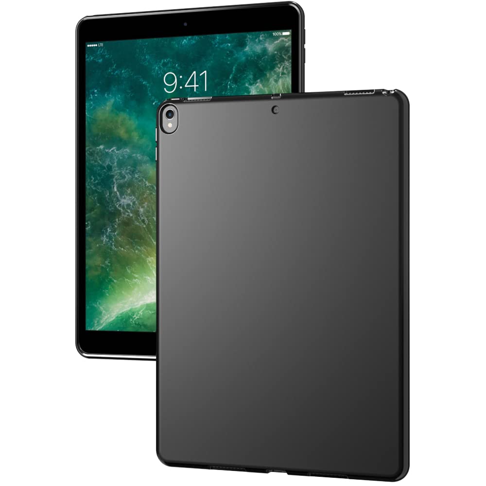 Puxicu Case for iPad 10.5 inch, Slim Design Matte TPU Rubber Soft Skin Silicone Protective Cover for iPad Air 3rd Gen 2019 & iPad Pro 2017 10.5" Tablet - Black