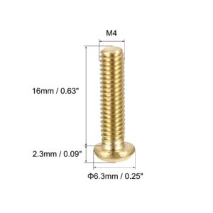 uxcell Brass Machine Screws, M4x16mm Phillips Pan Head Fastener Bolts for Furniture, Office Equipment, Electronics 20Pcs