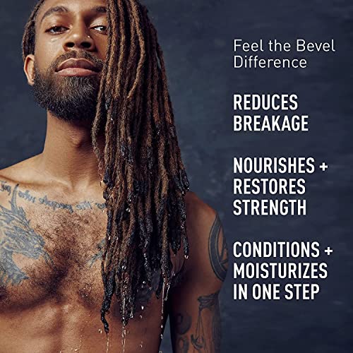 Bevel Shampoo and Conditioner for Men with Hemp Seed Oil and Biotin, 2 in 1 Strengthening Formula Conditions and Moisturizes Hair to Reduce Breakage, For Coarse, Curly and Textured Hair, 12 Oz