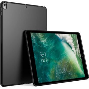 puxicu case for ipad 10.5 inch, slim design matte tpu rubber soft skin silicone protective cover for ipad air 3rd gen 2019 & ipad pro 2017 10.5" tablet - black