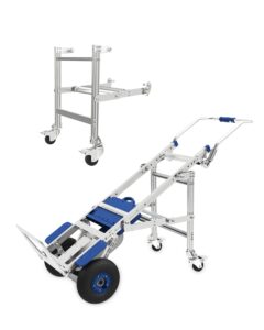 xsto zw7170ec electric stair climbing & foldable aluminum hand truck with retractable 4th wheel attachment and pneumatic wheels - 375lbs capacity stair climbing hand truck dolly for furniture moving