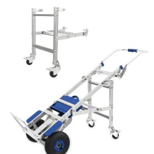 XSTO ZW7170EC Electric Stair Climbing & Foldable Aluminum Hand Truck with Retractable 4th Wheel Attachment and Pneumatic Wheels - 375LBS Capacity Stair Climbing Hand Truck Dolly for Furniture Moving