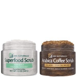 m3 naturals superfood body scrub 12 oz with coffee body scrub 12 oz