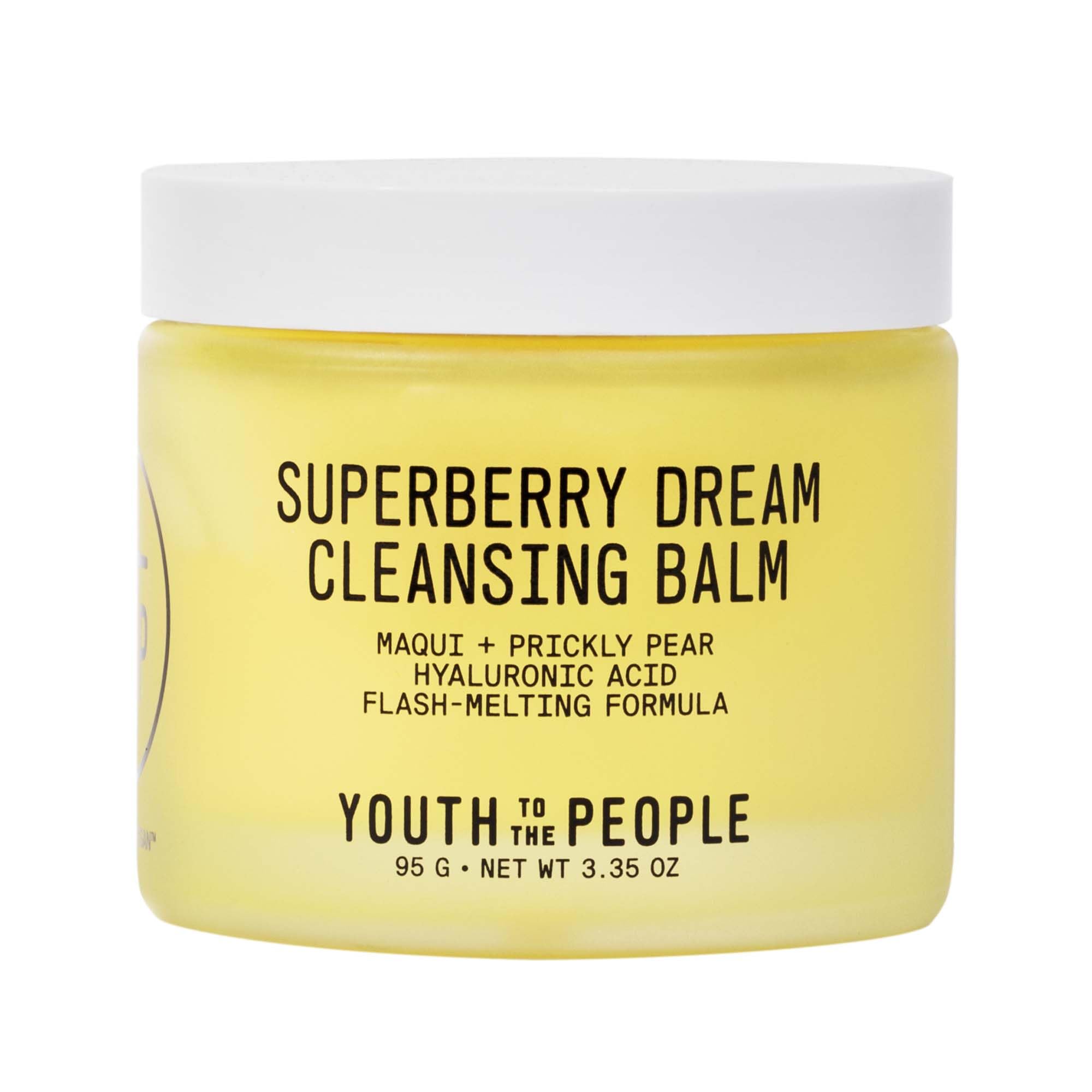 Youth To The People Superberry Dream Cleansing Balm for Face - Hyaluronic Acid Hydrating Facial Cleanser + Makeup Remover Balm with Moringa Oil, Acai - Paraben + PEG Free Vegan Face Balm (3.4oz)