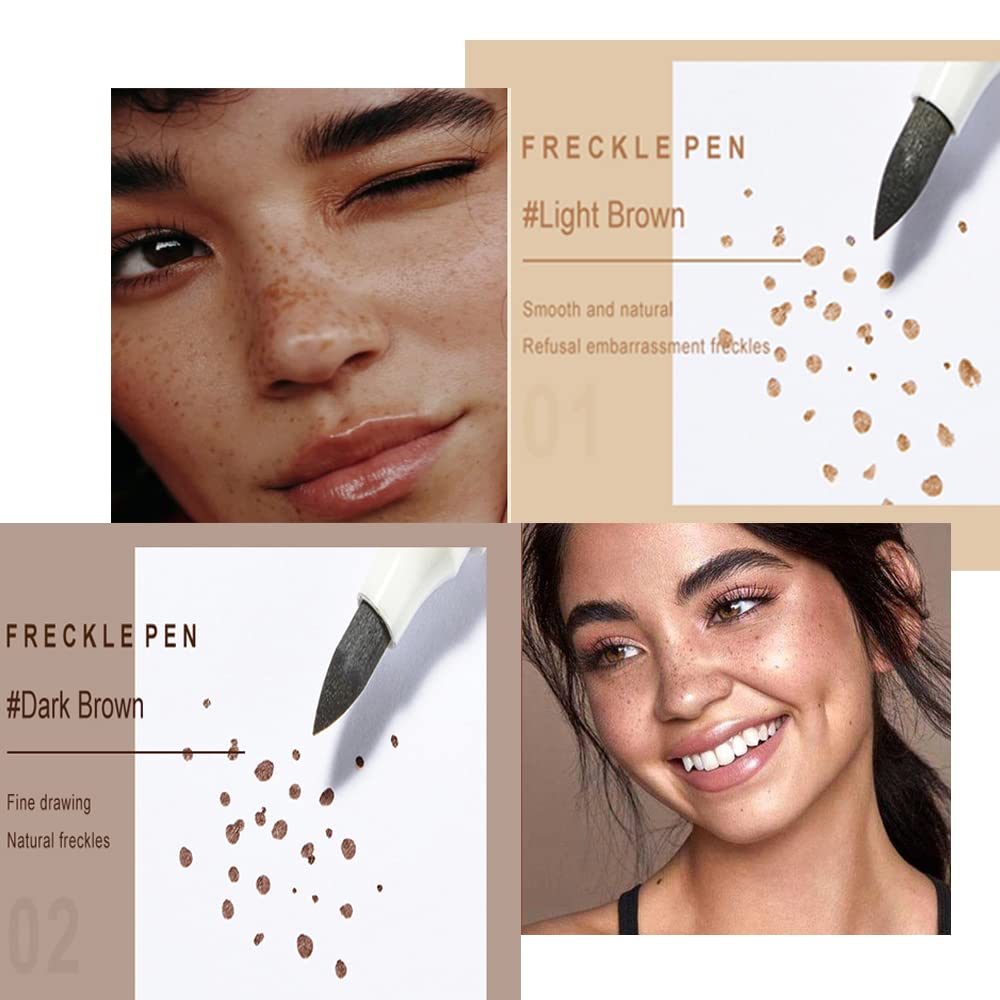 AKARY Freckle Pen, Lifelike Freckle Makeup Concealer Pen, Waterproof Longlasting Soft Dot Spot Professional Faux Freckles Pen Make Up Kit for Natural Effortless Sun Kissed Makeup (1Pc, Light Brown)