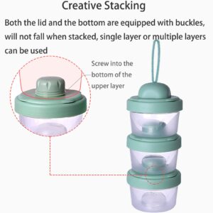 IENYPA Baby Milk Powder Formula Dispenser, Formula Container for Travel, Non-Spill Stackable Baby Snack Storage Container with Handle, Portable Baby Feeding Mixer Bottle, BPA-Free, 2 Pack (Green)