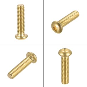 uxcell Brass Machine Screws, M4x16mm Phillips Pan Head Fastener Bolts for Furniture, Office Equipment, Electronics 20Pcs