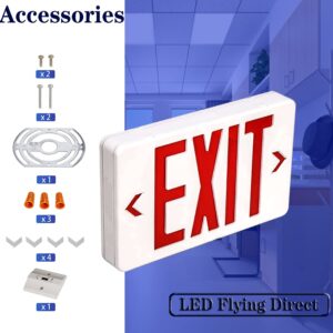 LED Emergency Exit Sign with 90 Minute Battery Backup, Double Sided Red Emergency Exit Light, US Common Criteria, ABS Fire Resistant (UL Listed 120-277V) (1 Pack)