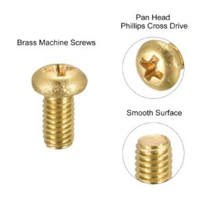 uxcell Brass Machine Screws, M3x6mm Phillips Pan Head Fastener Bolts for Furniture, Office Equipment, Electronics 36Pcs