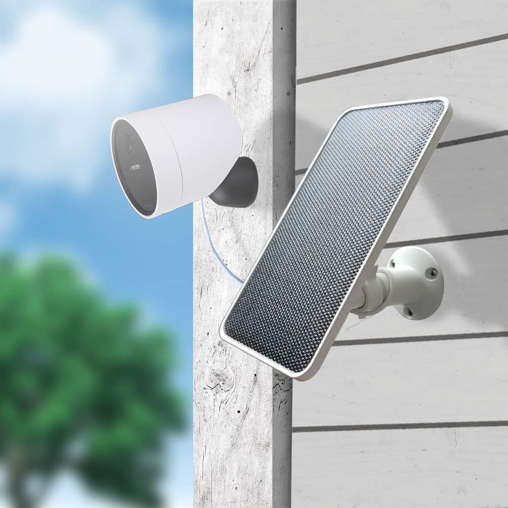 JJMASEE Solar Panel for SimpliSafe Outdoor Security Cameras (2 Pack), Featuring Weatherproof Durability and Continuous Power Supply, Comes with a 13FT Cable and Aluminium Alloy Wall Mount