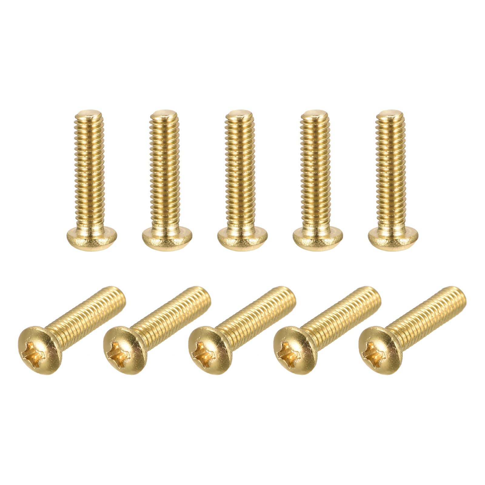 uxcell Brass Machine Screws, M4x16mm Phillips Pan Head Fastener Bolts for Furniture, Office Equipment, Electronics 20Pcs