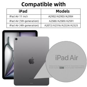 Mastten Compatible with New iPad Air 11 inch Case M2 2024, for iPad Air 6th/5th/4th Generation Case 10.9 inch with Pencil Holder 2024/2022/2020, Auto Wake/Sleep, Slim Clear Back Shell, Lavender Purple