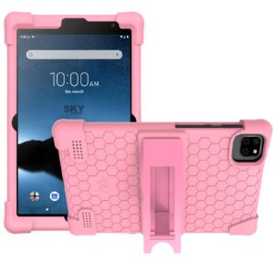 sky devices tablet case 8 inch for kids, transwon silicone cover for sky elite octamax tablet case/elite octaplus tablet case/elite octa tablet case/sky elite t8 tablet case - pink