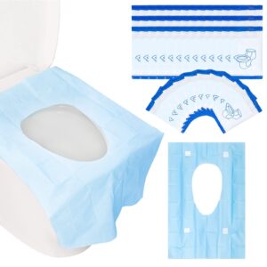 30 pcs travel disposable toilet seat cover,waterproof individually wrapped portable travel toilet seat covers,portable public toilet protector for public restrooms,airplane,camping,cruise,train(blue)