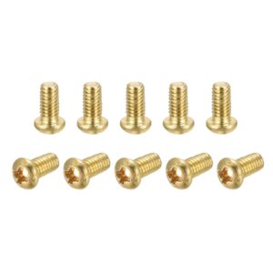 uxcell brass machine screws, m4x8mm phillips pan head fastener bolts for furniture, office equipment, electronics 12pcs