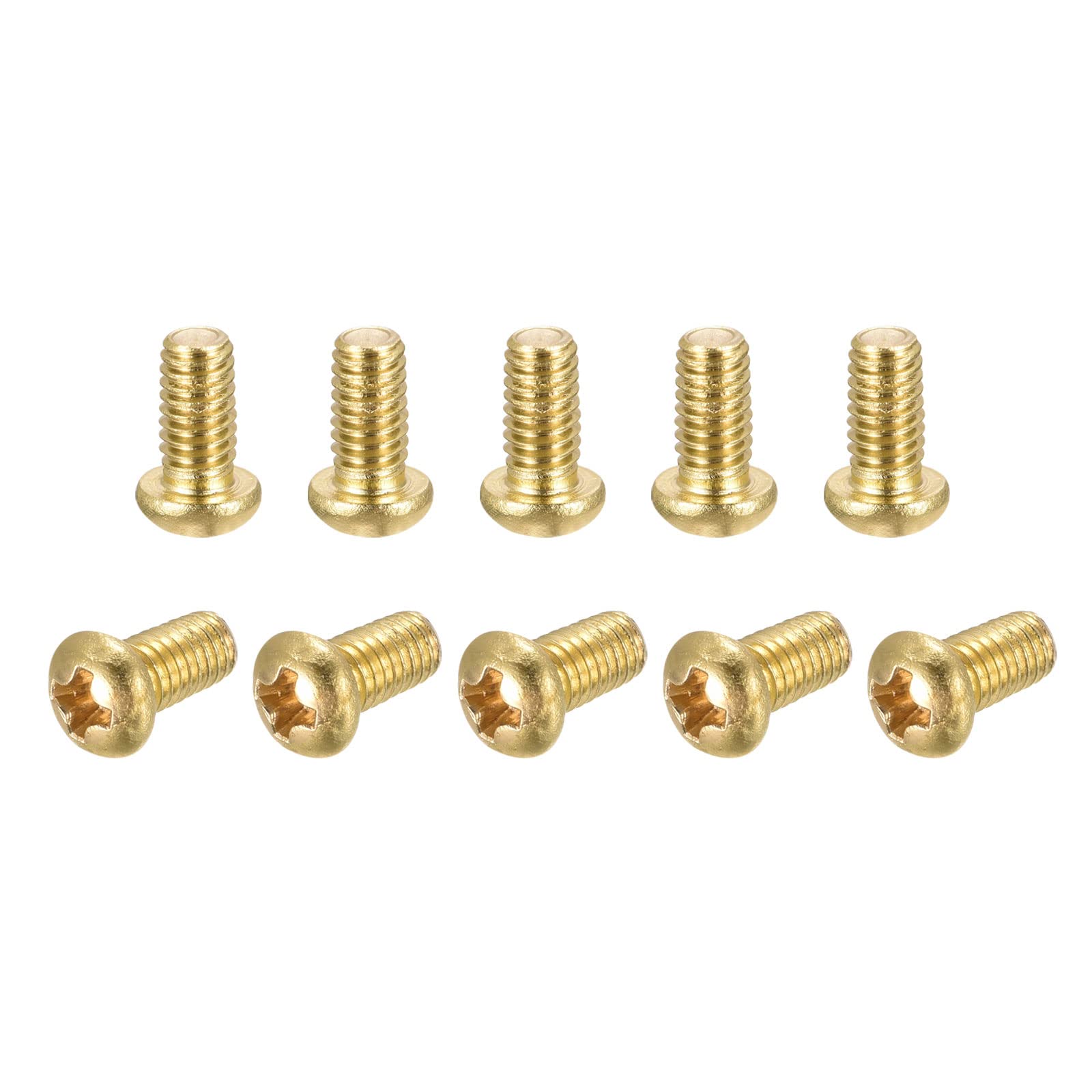 uxcell Brass Machine Screws, M4x8mm Phillips Pan Head Fastener Bolts for Furniture, Office Equipment, Electronics 12Pcs