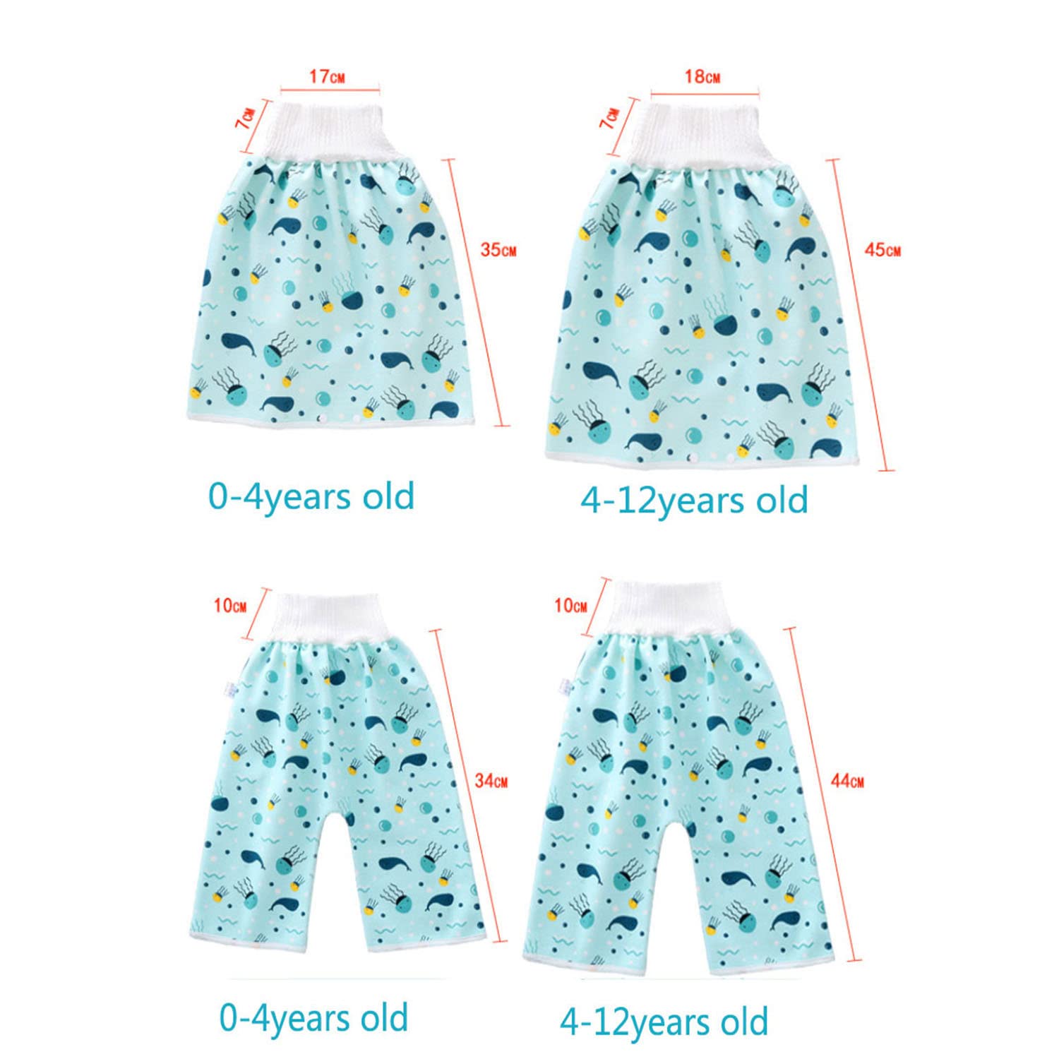 Baby Cotton Training Pants Cloth Diaper Skirts for Potty Training… 0-4T