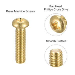 uxcell Brass Machine Screws, M4x16mm Phillips Pan Head Fastener Bolts for Furniture, Office Equipment, Electronics 20Pcs