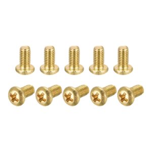 uxcell brass machine screws, m3x6mm phillips pan head fastener bolts for furniture, office equipment, electronics 36pcs