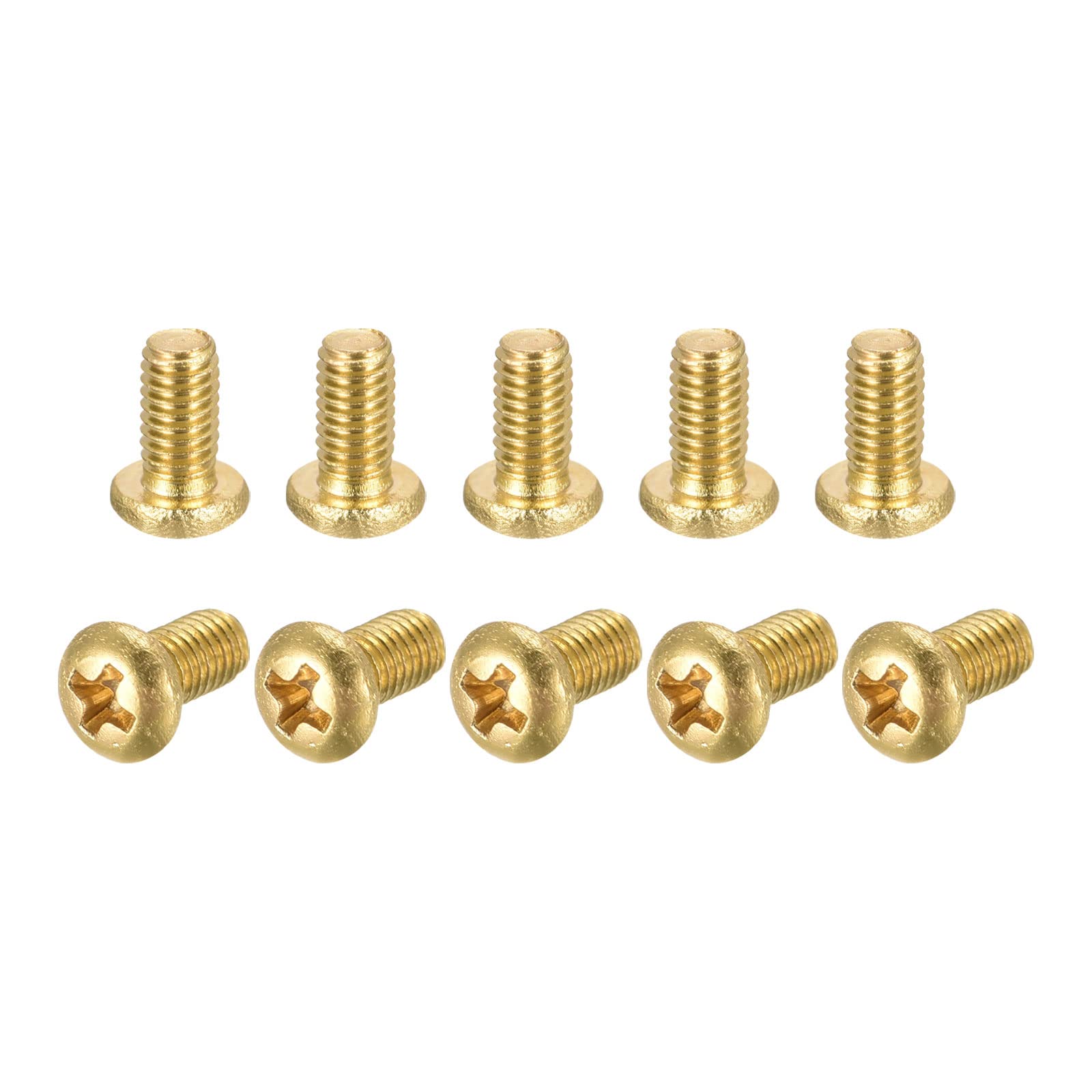 uxcell Brass Machine Screws, M3x6mm Phillips Pan Head Fastener Bolts for Furniture, Office Equipment, Electronics 36Pcs