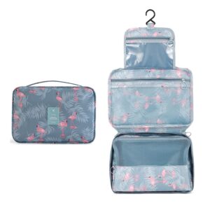 toiletry bag for women, reibeny large hanging travel toiletry bag, water-resistant cosmetic makeup organizer for toiletries and cosmetics, bathroom shower bag with handle and hook, blue.