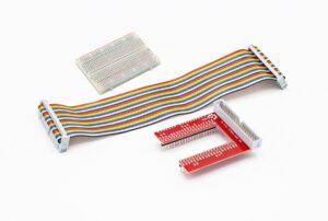 vge raspberry pi gpio breakout u-type expansion board, assembled + ribbon cable + mini bread board, 40-pin flat ribbon cable for raspberry pi 4, 3, 2, b and b+ (u-type breakout + mini bread board)