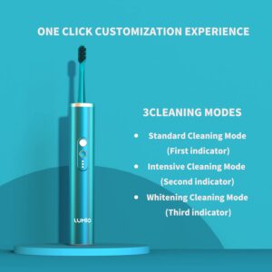 LUMIO Electric Toothbrush - Self-Cleaning Sonic Vibration - Portable Retractable Ultra Soft Brush Head - Cordless Fast Charging for, Travel and Home Use, (Dark Green)