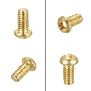 uxcell Brass Machine Screws, M4x8mm Phillips Pan Head Fastener Bolts for Furniture, Office Equipment, Electronics 12Pcs