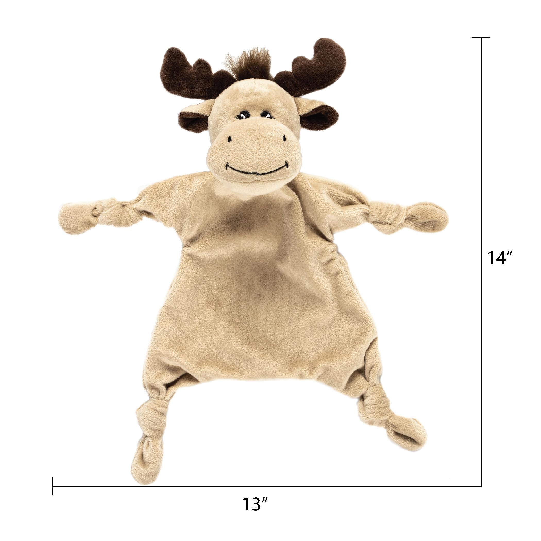 My Tiny Moments Moose Security Blanket Lovey, Brown