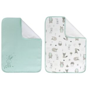 2Pcs Diaper Changing Pad Waterproof Baby Change Mats Bed Pads Washable Soft Cotton Reusable Underpads Incontinence Pad for Baby Toddler Kids Elderly Pet (L, Green)