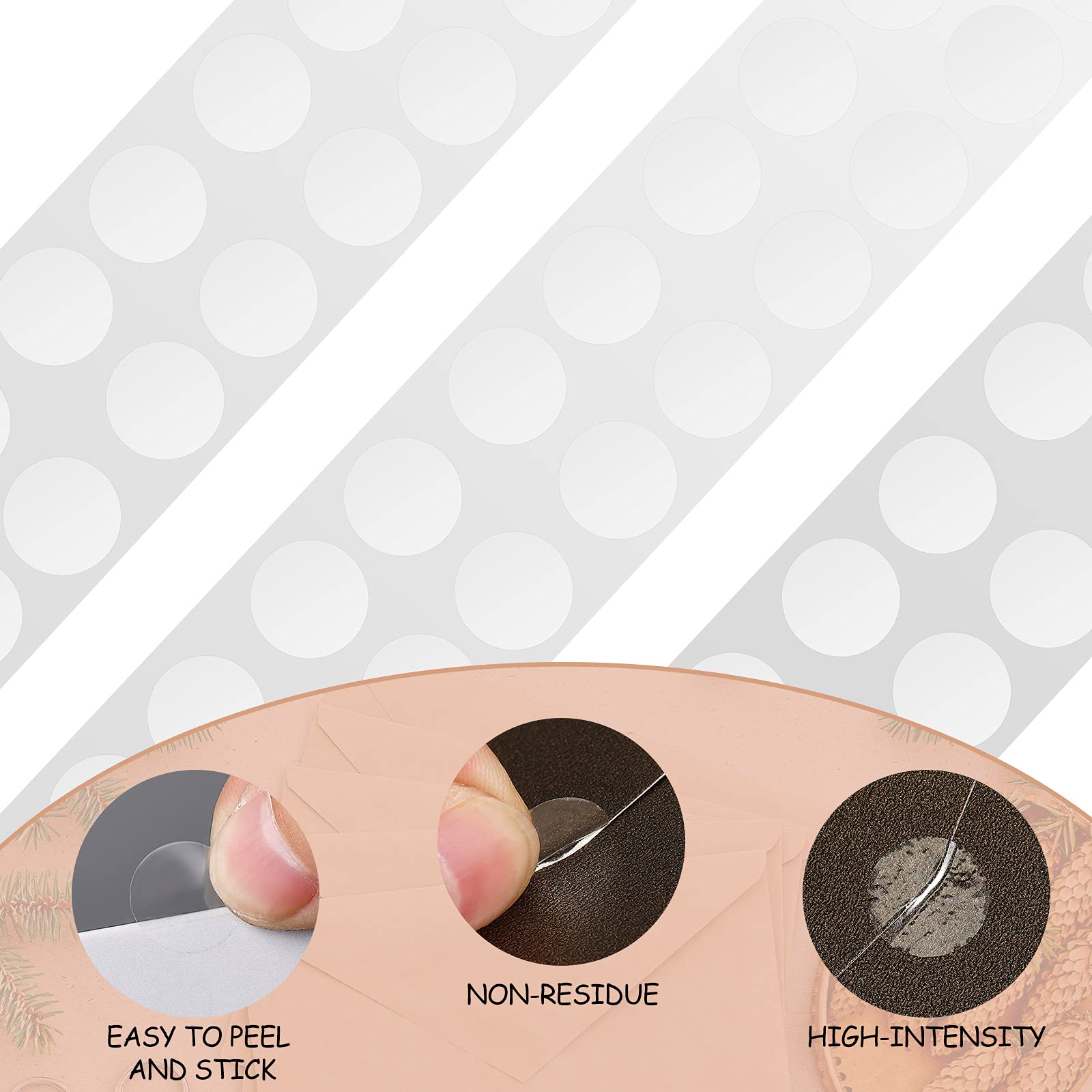 3000 Pcs Clear Circle Stickers Clear Round Stickers Adhesive Clear Sticker Envelope Mail Seal Stickers Gloss Round Tape Stickers for Small Business Products Packaging (1 Inch in Wide)