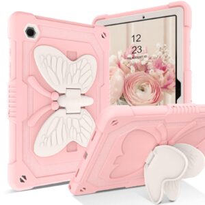 yinlai for galaxy tab a8 10.5 case,samsung galaxy tab a8 case kid girl women children butterfly kickstand shockproof protective tablet cover for samsung tab a8 10.5 inch 2022 [sm-x200/x205/x207],pink