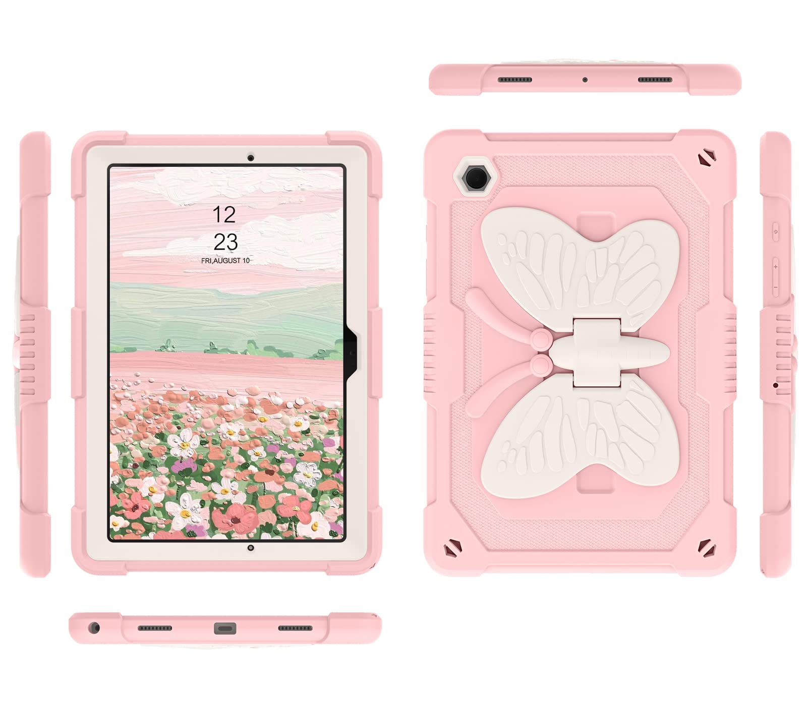 YINLAI for Galaxy Tab A8 10.5 Case,Samsung Galaxy Tab A8 Case Kid Girl Women Children Butterfly Kickstand Shockproof Protective Tablet Cover for Samsung Tab A8 10.5 inch 2022 [SM-X200/X205/X207],Pink