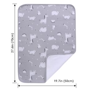 2Pcs Diaper Changing Pad Soft Cotton Waterproof Baby Changing Pad Liners Portable Changing Mat (L, White)