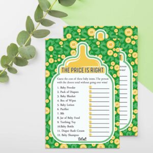 Price Is Right Baby Shower Game - Fun Baby Shower Game - Guess If The Price Is Right Baby Shower Game Ideas For Boys, Girls, or Gender Neutral-Set of 50.