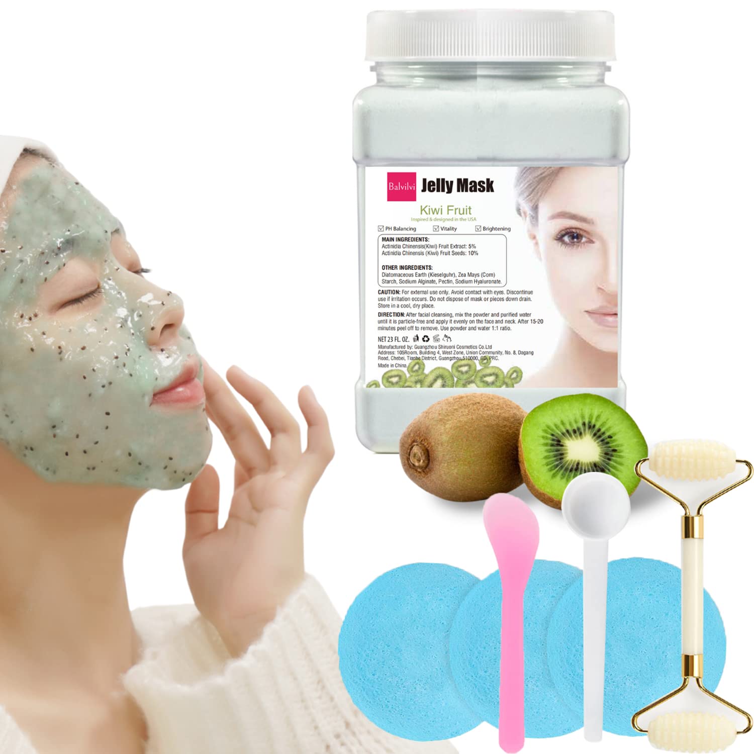 Balvilvi Jelly Mask for Skin Care | Kiwi Face Mask for Instant Hydration - Jelly Face Mask Peel Off - Facial Skin Care Product for Smoothing, Moisturizing, Cleansing