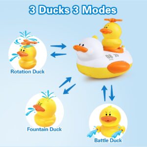 iPlay, iLearn Duck Bath Toy for Toddlers 1-3, Baby Electric Bathtub Water Spray Toy, Infant Fun Bathtime W/ 4 Shower Head Wind up Swim Duck, Stocking Gifts 12 18 Month 1 2 3 4 Year Old Kids Boys Girls