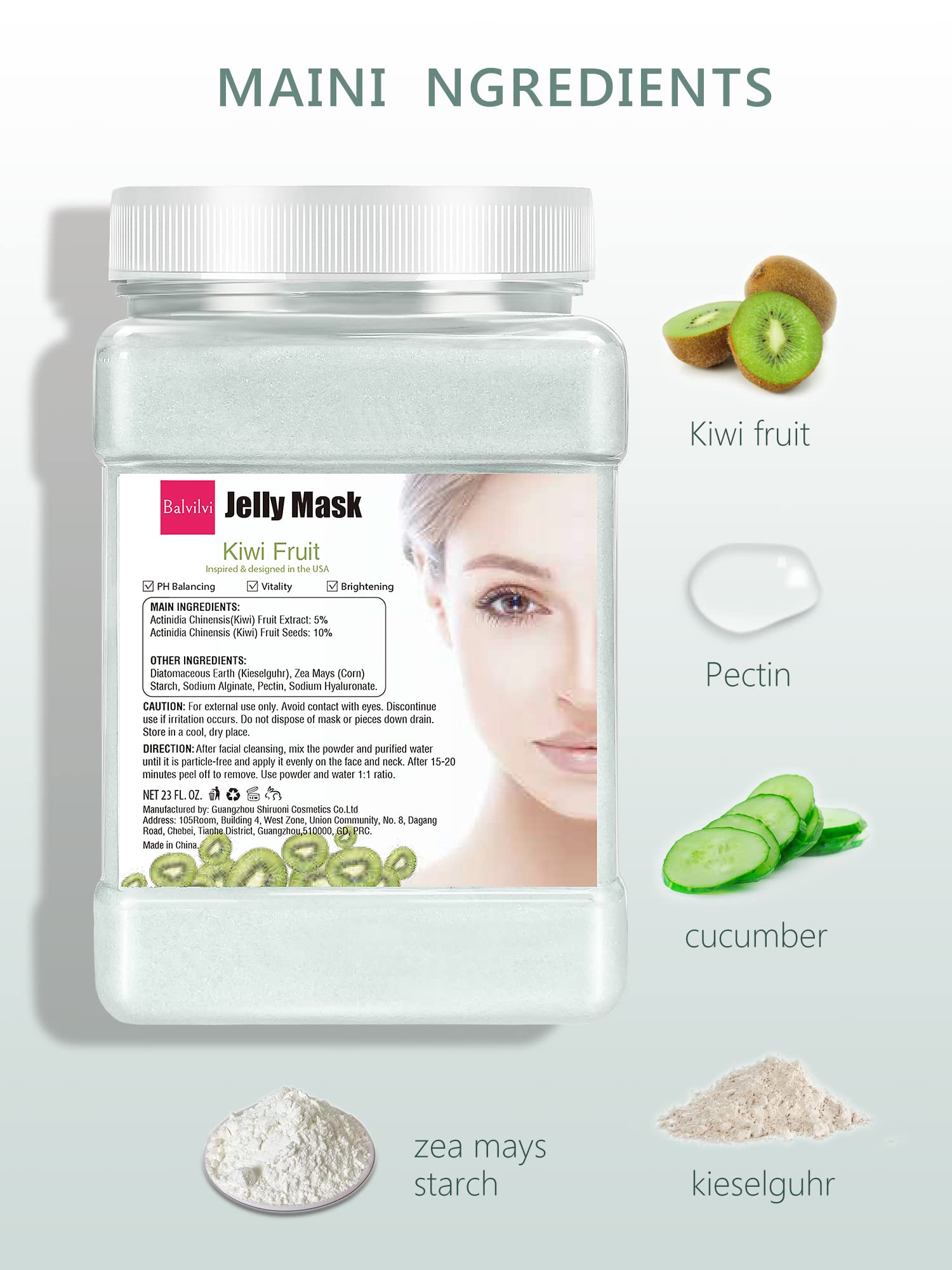 Balvilvi Jelly Mask for Skin Care | Kiwi Face Mask for Instant Hydration - Jelly Face Mask Peel Off - Facial Skin Care Product for Smoothing, Moisturizing, Cleansing