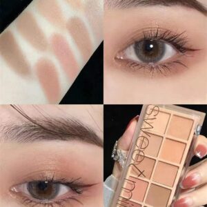 Go Ho 10 Colors Eyeshadow Palette,All Matte Eyeshadow Palette Makeup,Highlg Pigmented Blendable Shades,Naturing-Looking,Waterproof Cool/Warm-toned Eyeshadow Makeup Palette,05