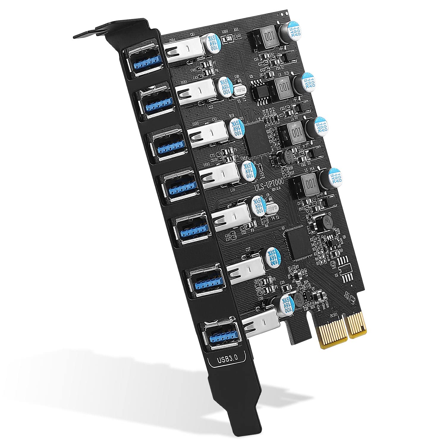 Sinefine PCI-E to USB 3.0 7-Port(7X USB-A) Expansion Card,PCI Express USB Add in Card, Internal USB3 Hub Converter for Desktop PC Host Card