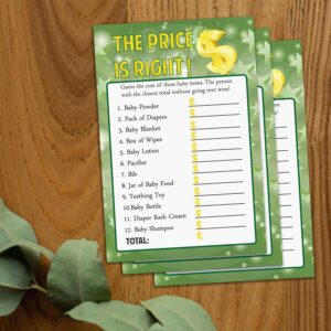 Price Is Right Baby Shower Game - Fun Baby Shower Game - Guess If The Price Is Right Baby Shower Game Ideas For Boys, Girls, or Gender Neutral-Set of 50.