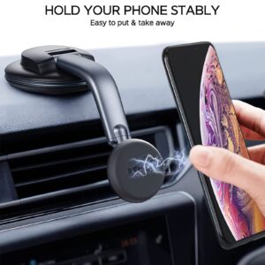 INENIPA Magnetic Phone Holder for Car, Super Strong Magnet & Easy Windshield Dashboard Car Mount Phone Holder for All Cell Phone Handsfree Cell Phone Automobile Cradles