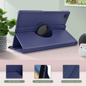 DETUOSI Rotating Case for Samsung Galaxy Tab A8 10.5 inch 2022 (SM-X200/X205/X207), Galaxy Tab A8 10.5" Tablet Cover,【Auto Sleep/Wake】 360 Degree Swivel Stand Folio Flip Leather Book Cover #Dark Blue