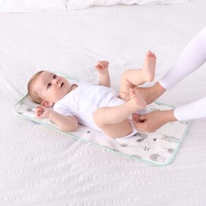 2Pcs Diaper Changing Pad Soft Cotton Waterproof Baby Changing Pad Liners Portable Changing Mat (L, White)