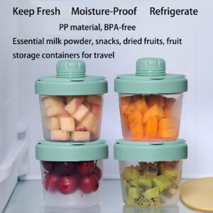 IENYPA Baby Milk Powder Formula Dispenser, Formula Container for Travel, Non-Spill Stackable Baby Snack Storage Container with Handle, Portable Baby Feeding Mixer Bottle, BPA-Free, 2 Pack (Green)