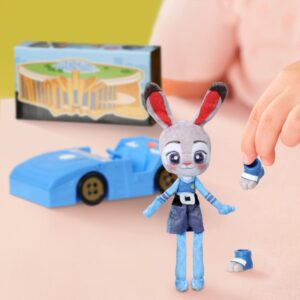 SWEET SEAMS Disney 6" Soft Rag Doll Pack – 1pc Toy | Judy Hopps Doll and Car Playset