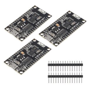 dorhea 3pcs nodemcu v3 lua wifi module integration of esp8266 + extra memory 32m flash, usb serial port converter ch340g compatible for nodemcu board