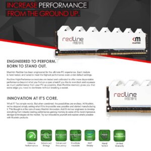 Mushkin Redline White - DDR4 UDIMM - 64GB (2x32GB) 3200MHz CL-14-288-pin1.4V Desktop Ram - Non-ECC - Dual Channel - FROSTBYTE Heatsink (MRD4U320EJJP32GX2)