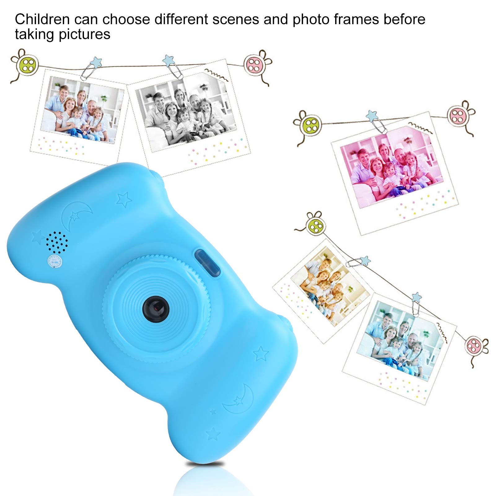 Kids Camera, Kids Camera Toys Digital 12MP Multifunctional for Birthday Gift(Blue)